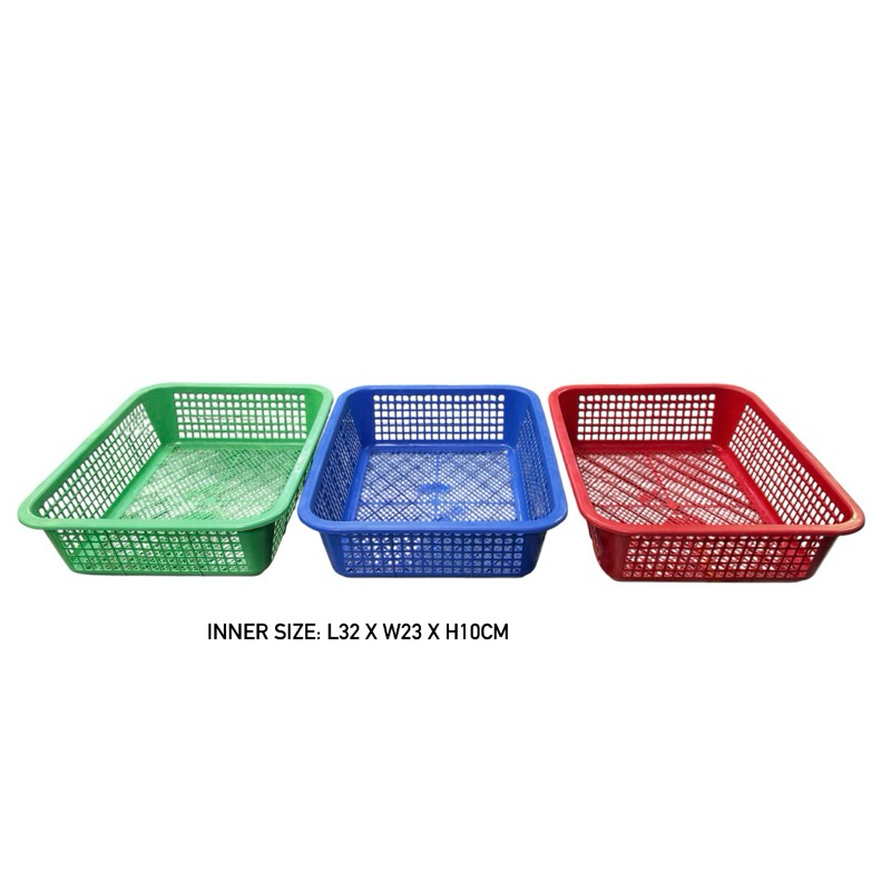 Rectangular Plastic Colander / Hamper Basket / Bakul Hamper / Rectangle ...