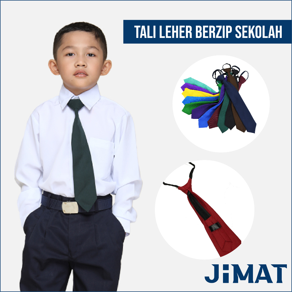 Tali Leher Sekolah Berzip | Aksesori Sekolah | School Uniform Zip Tie ...