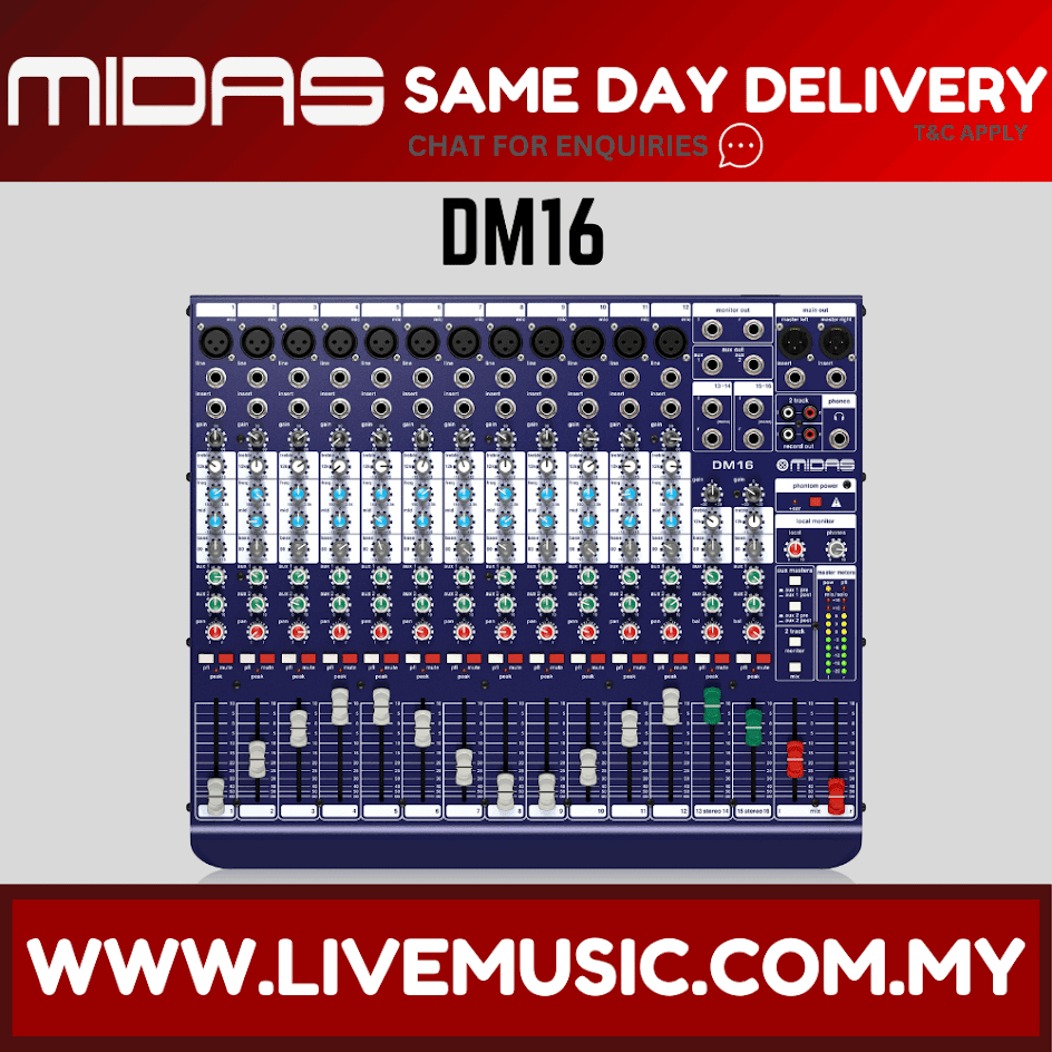 Midas DDA DM16 16-channel Mixer with Midas Microphone Preamplifiers ( DM-16 / DM 16 ) | Shopee ...