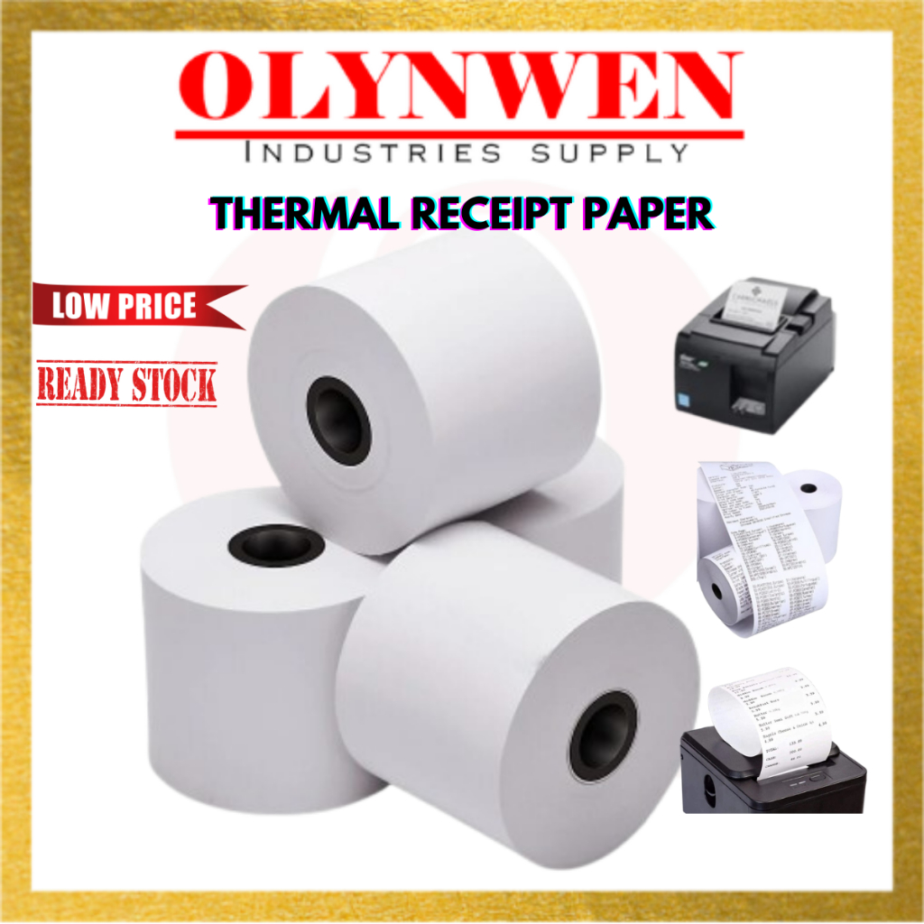 Thermal Paper Core Roll 80x80mm / 57x60mm Thermal Receipt Paper Kertas ...
