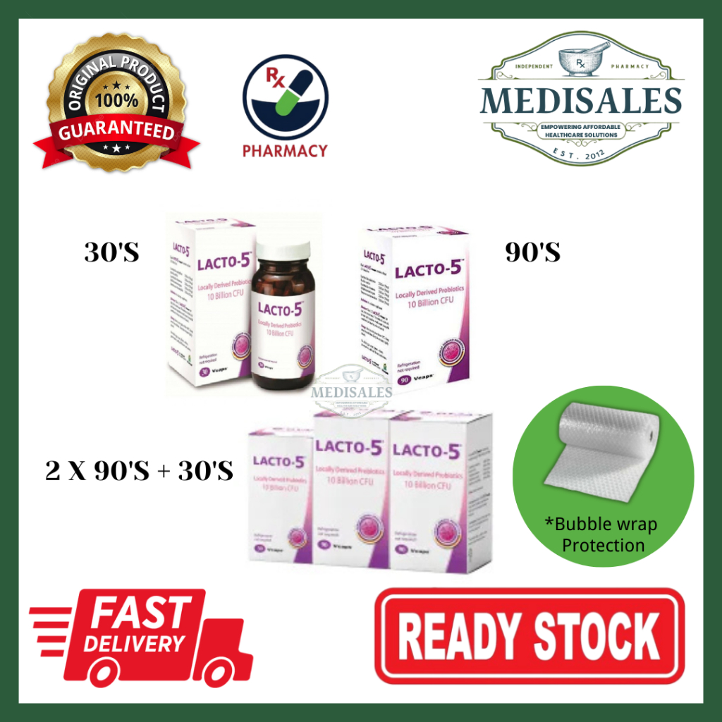 LACTO-5 LOCALLY DERIVED PROBIOTICS 10 BILLION CFU (30'S | 90'S | 2 x 90 ...