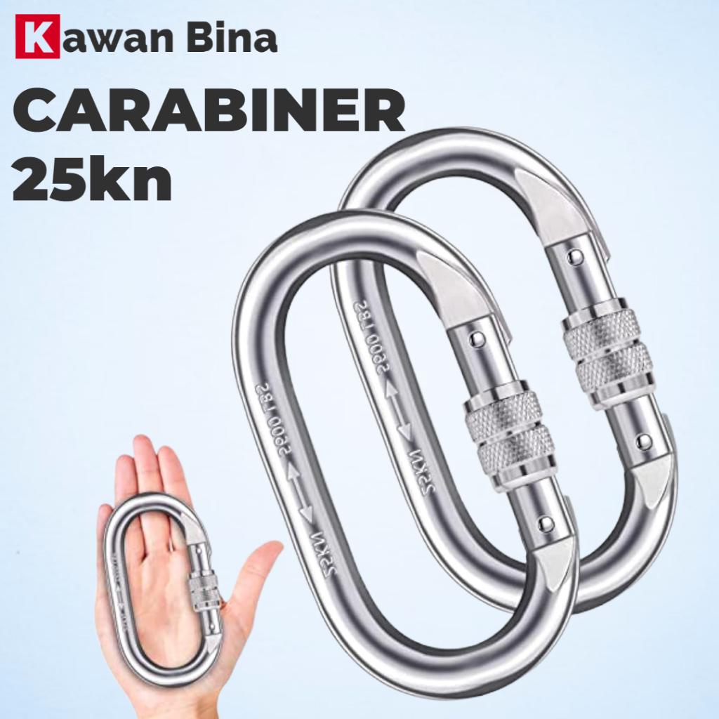Carabiner Pengait Kunci Skrup Tahan Lasak Screw Lock Gate Spring Snap ...