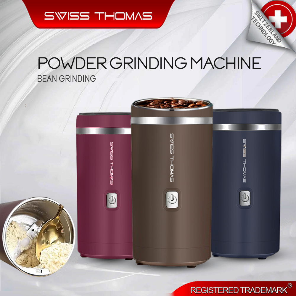 SwissThomas Portable Electric Coffee Bean Grinder Powder Grinding ...