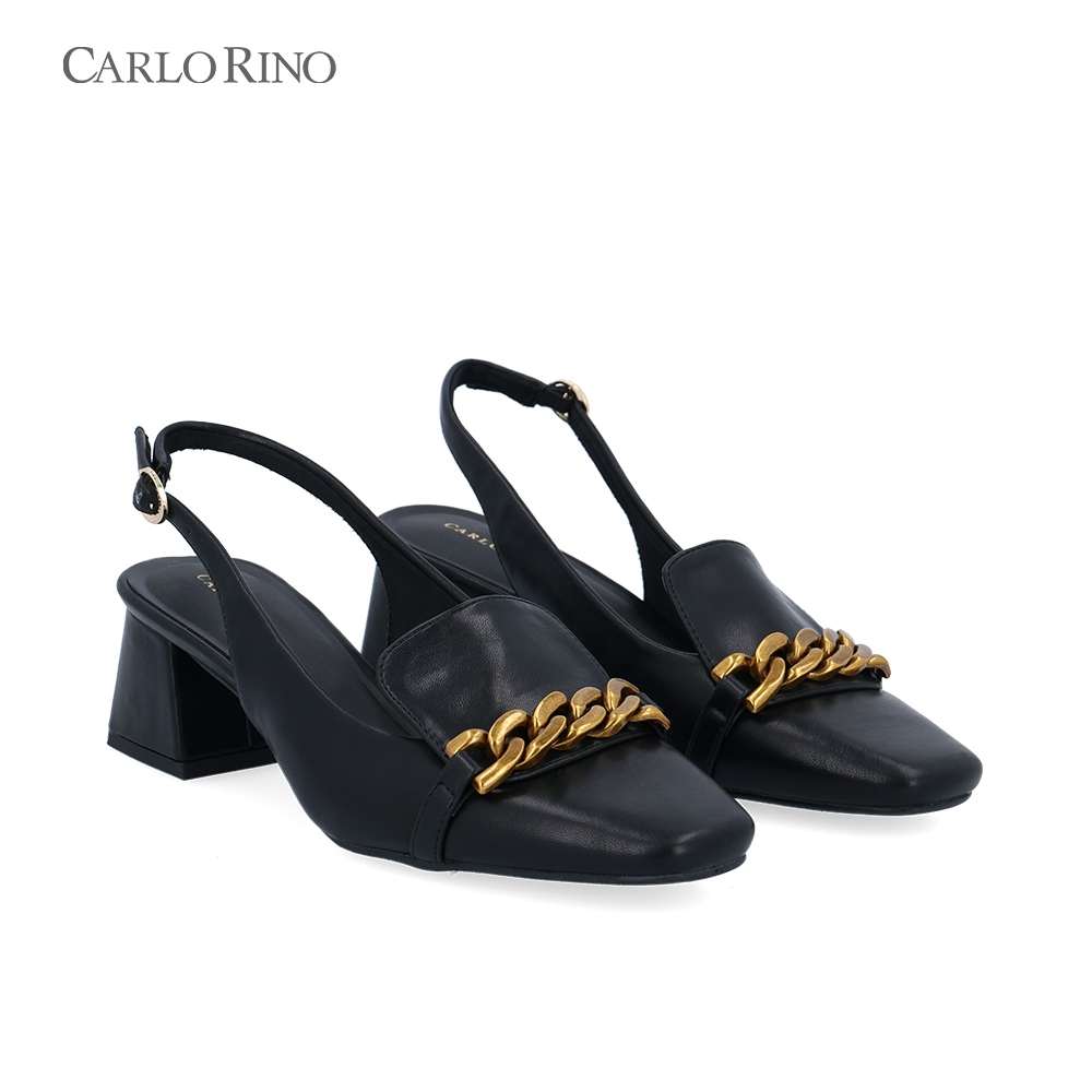 Carlo Rino CR Vena Chain Slingback Heels - Black | Shopee Malaysia