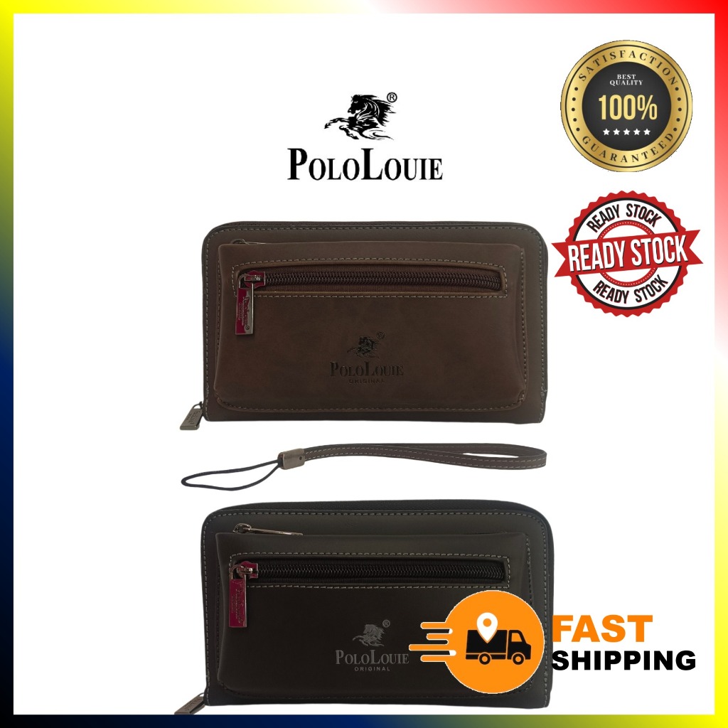 ORIGINAL POLO LOUIE LONG PURSE WALLET ZIP ZIPPER MEN WOMEN DOMPET BEG ...