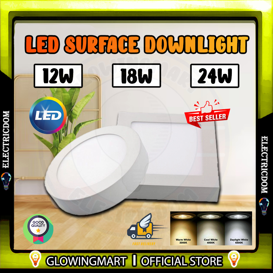 💥OFFER💥LED Surface Downlight Round/Square 12W 18W 24W LED Panel ...