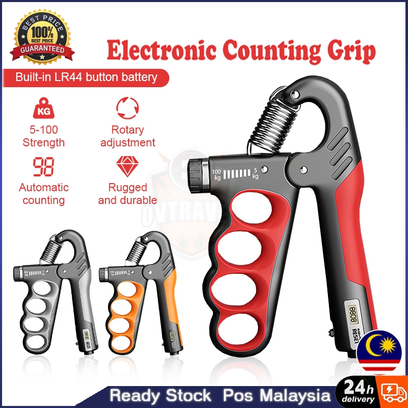 5-100kg Adjustable Hand Grip Gripper Electronic Counter Grip Strength ...