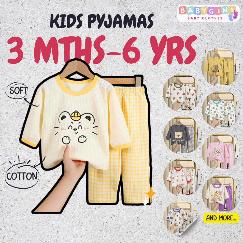 Baby Pyjamas Set 3 Months–6 Years Baju Tidur Budak Pakaian Bayi Kartun ...