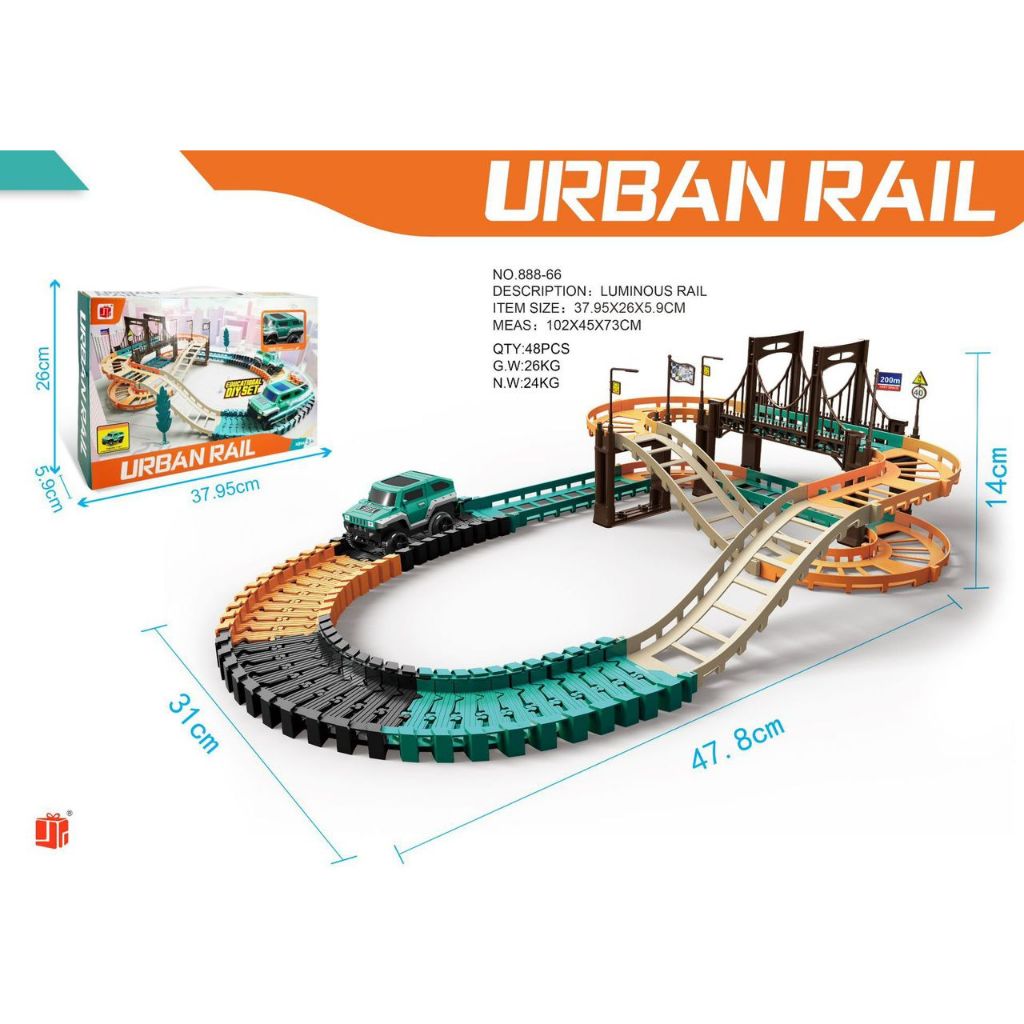 Electric Urban Rail Racing Car Track Railway Assembled Educational Toys ...
