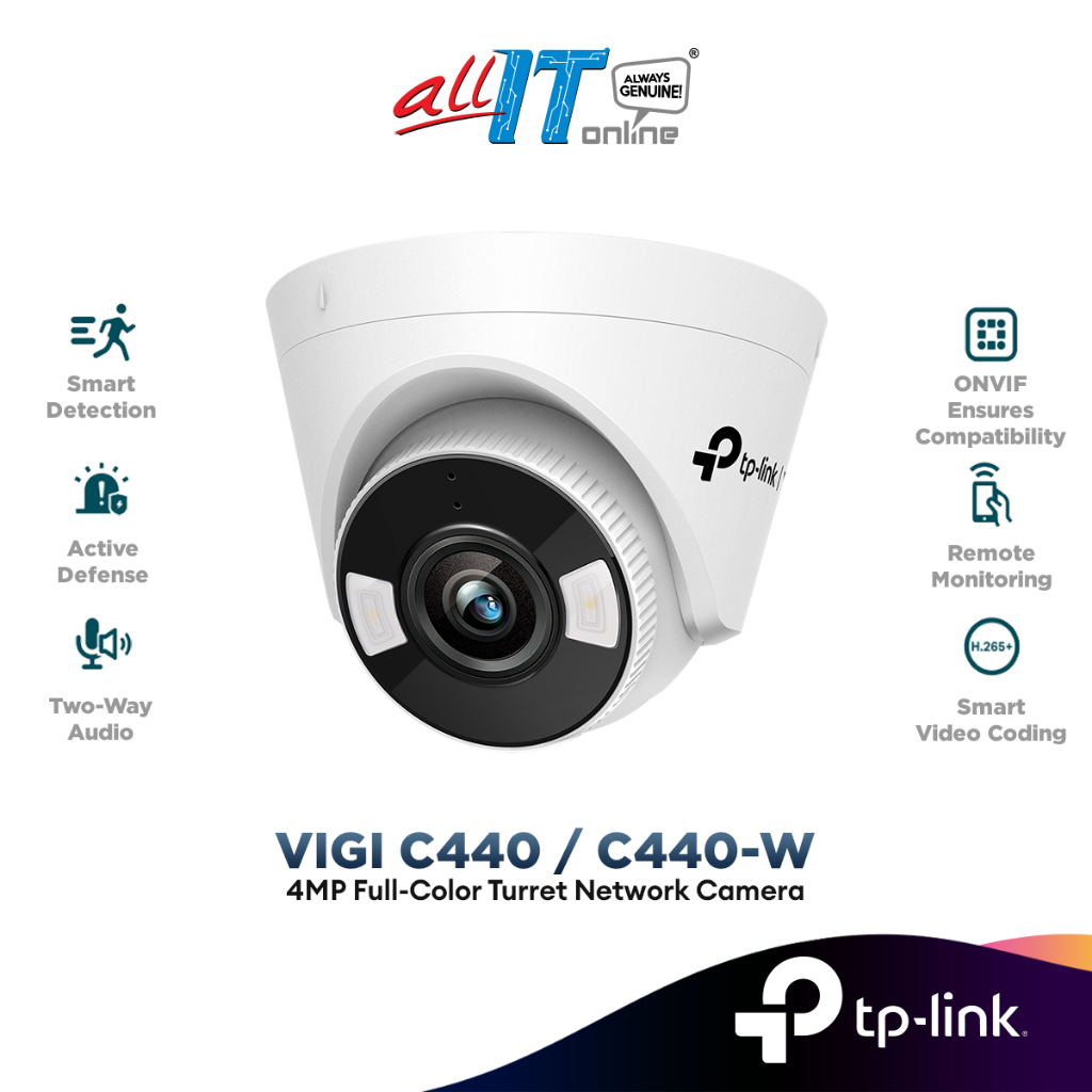 TP-Link VIGI C440 / VIGI C440-W Network Camera 4MP Outdoor Full-Color ...
