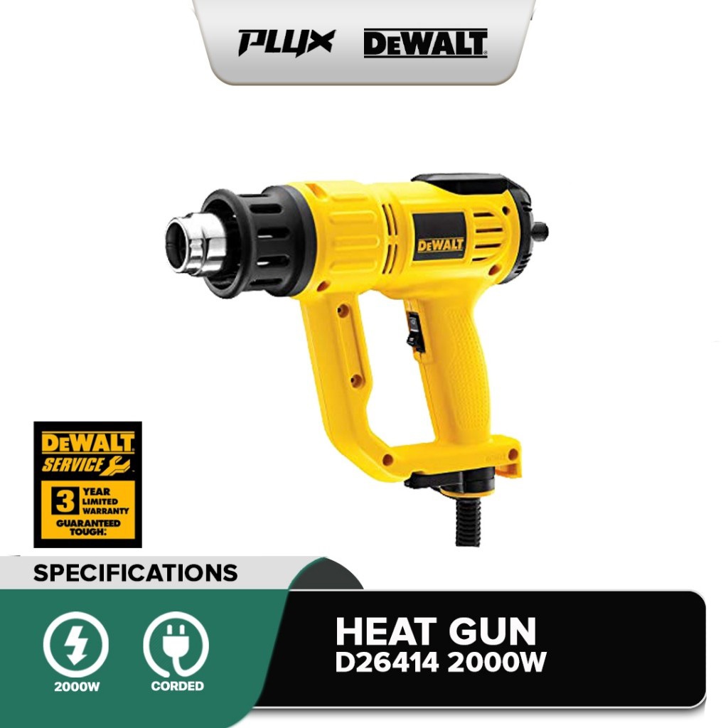 DEWALT 50 - 630°C Digital Heat Gun (2000W) With Standard Nozzle (2 Pcs) D26414-B1 | Shopee Malaysia