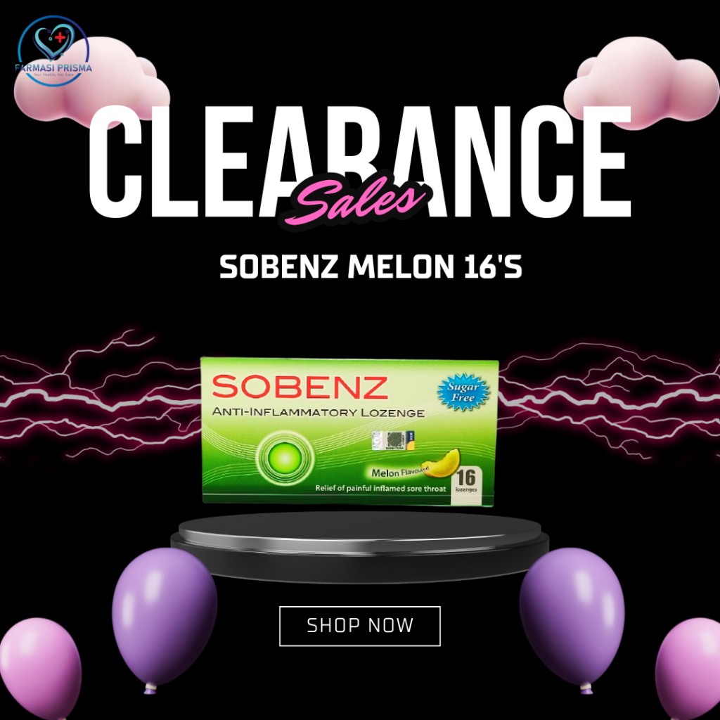 [CLEARANCE SALE] SOBENZ LOZENGE MELON 16'S / SORE THROAT / SAKIT TEKAK ...