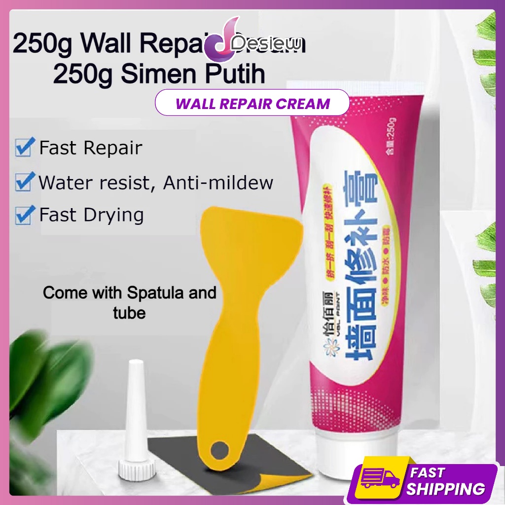 Simen Putih Cat Baiki Dinding Wall Repair Cream Mending Ointment ...