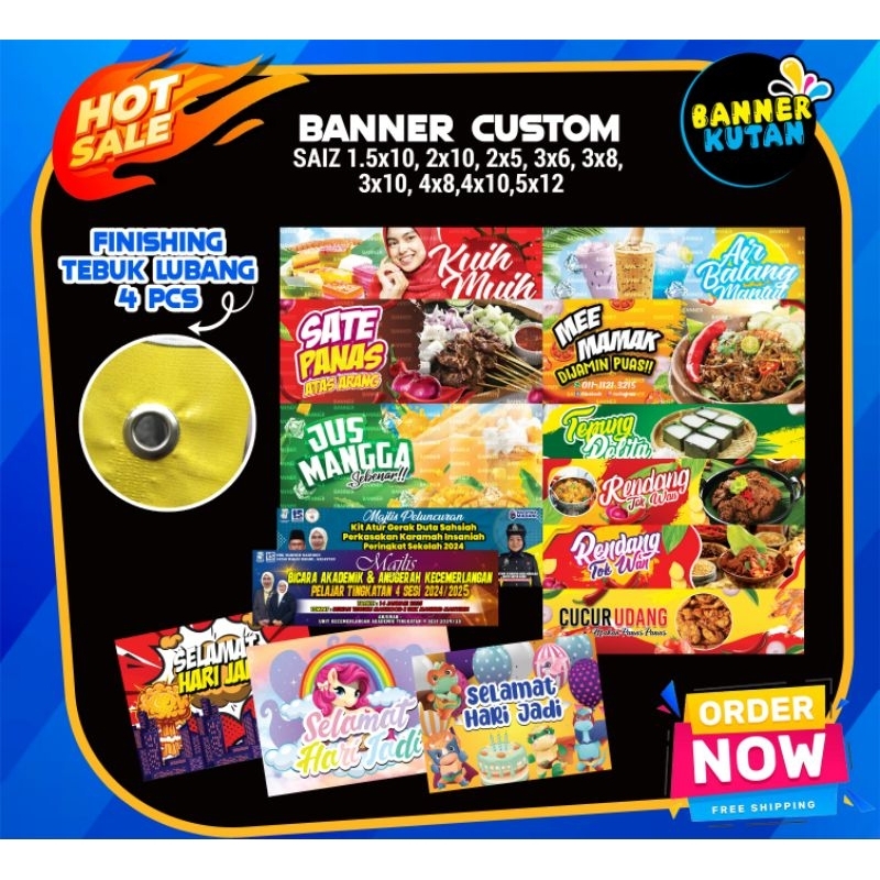 Banner custom/banner design/banner murah/banner banting | Shopee Malaysia