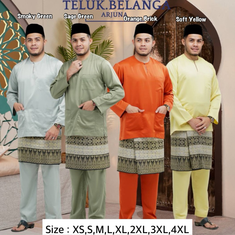 💥(SIZE XS-4XL) BAJU MELAYU RAYA 2025 ARJUNA ORANGE BRICK OREN BATA SOFT ...