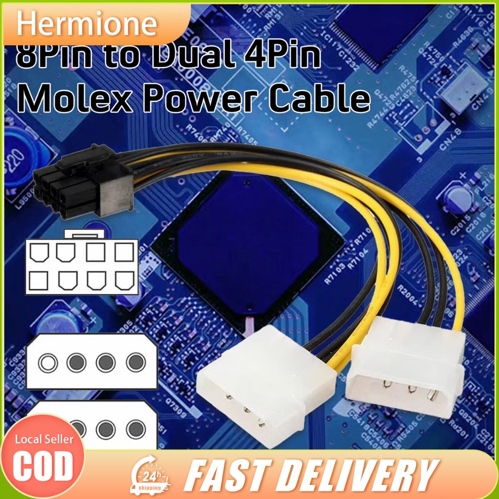 Dual 4 Pin to 8 Pin EPS Power Cable Converter Cable For Graphics Card ...