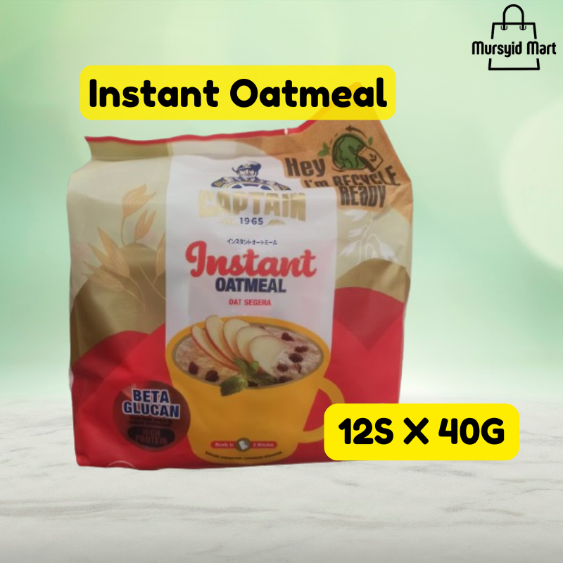 CAPTAIN Oats Instant Oatmeal 12s x 40g | Shopee Malaysia