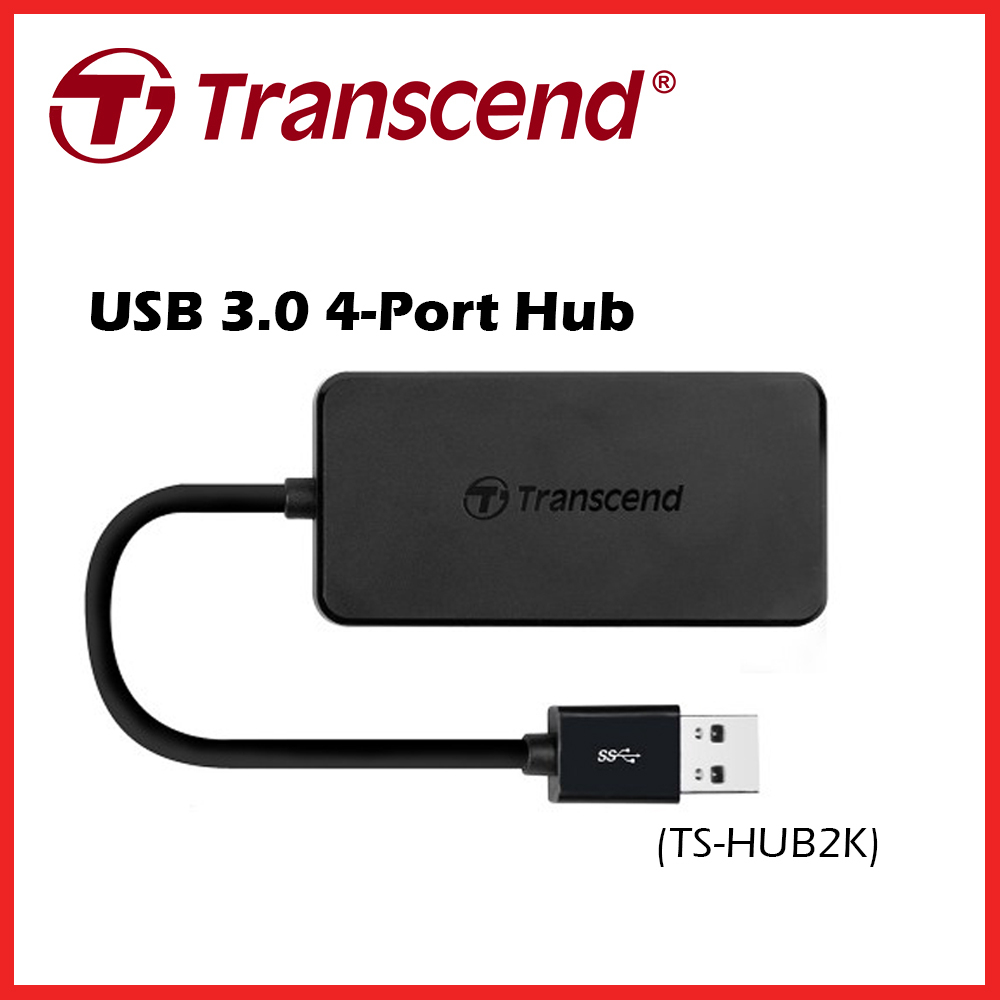 Transcend TS-HUB2K USB HUB USB3.0 4-Port HUB, Black TS-HUB2K ...