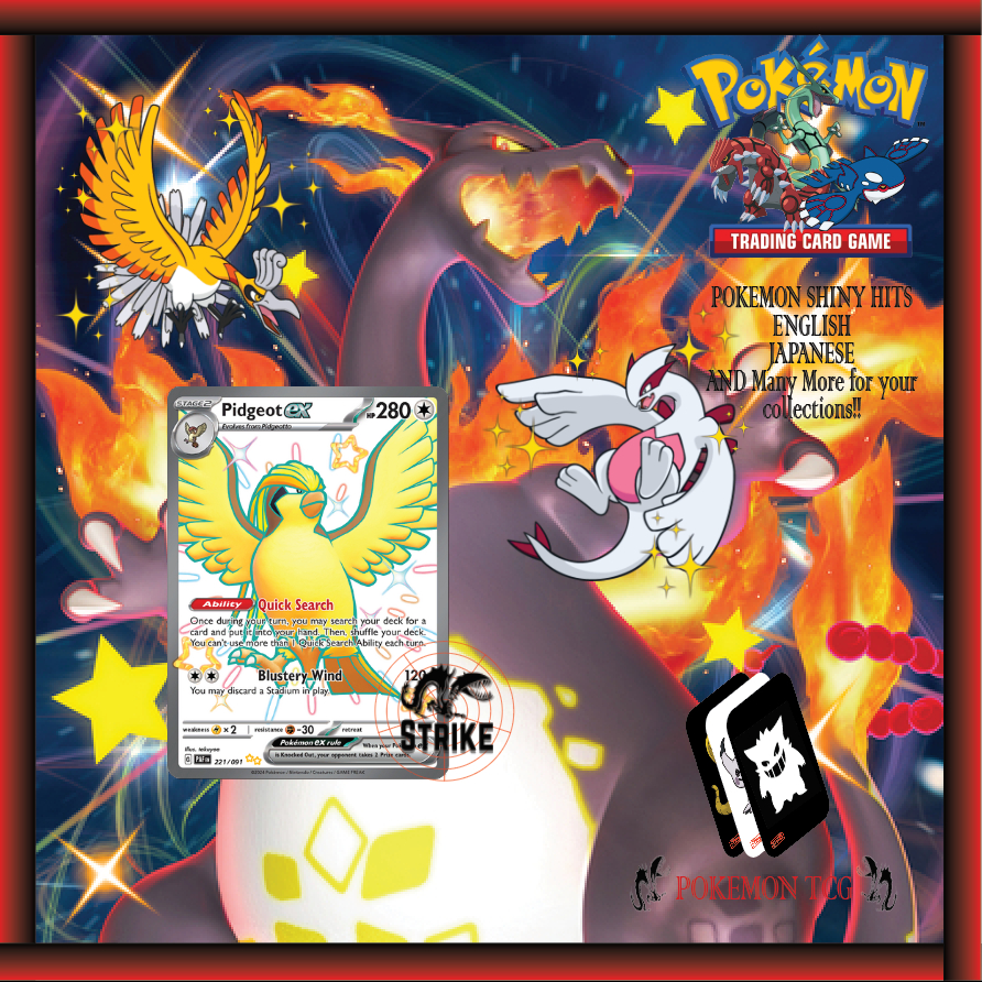 Shiny Pokemon Pidgeot EX 221/091 Paldean Fates SV4.5 PTCG | Shopee Malaysia