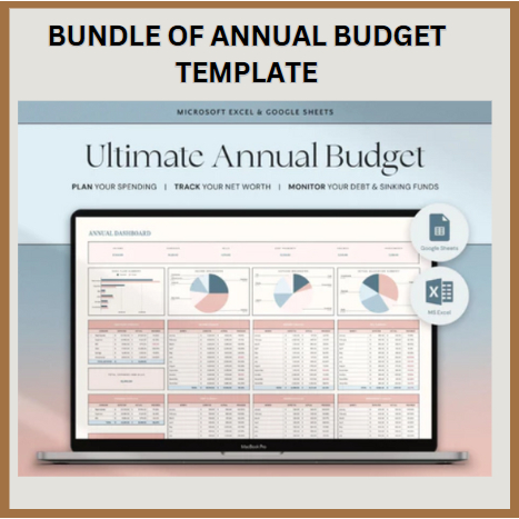 Bundle of Annual Budget Excel Template Dashboard View | Financial ...