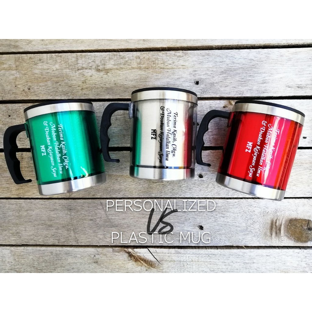STAINLESS STEEL THERMO MUG WITH NAME - MUG SIAP DENGAN NAMA | HARI JADI ...