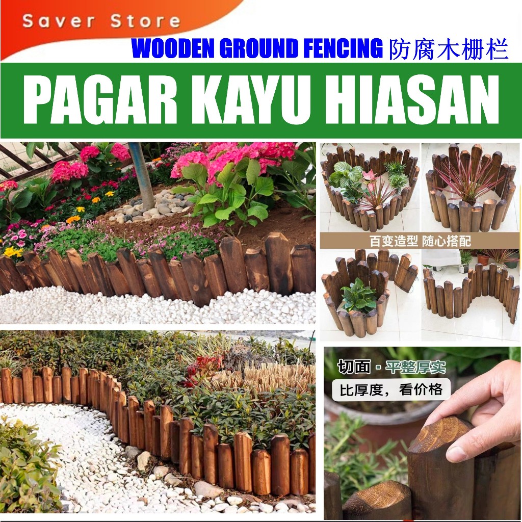 Wooden Ground Fencing Garden Home Decoration Flexible Round Wood Fence ...