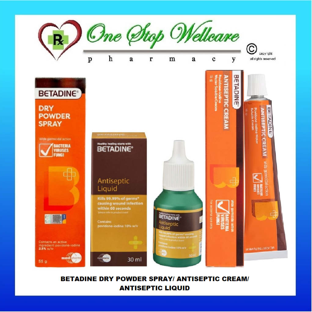 BETADINE SEMBURAN KERING / KRIM ANTISEPTIK / CECAIR ANTISEPTIK / DRY POWDER SPRAY/ ANTISEPTIC ...