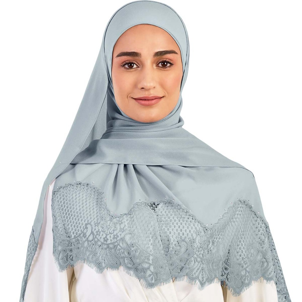naelofar Janna Lace Crystal Shawl | Shopee Malaysia