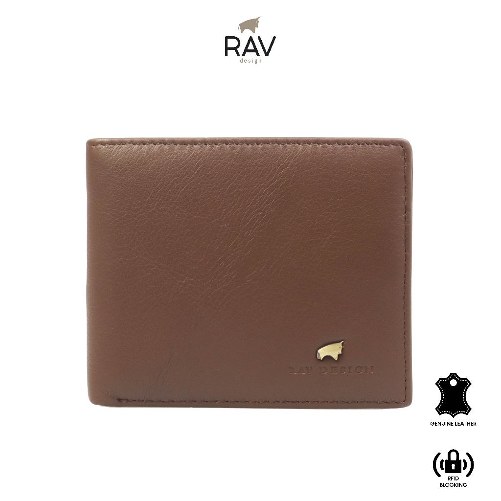 RAV DESIGN Men's Wallet with RFID Blocking / Genuine Leather / Brown ...