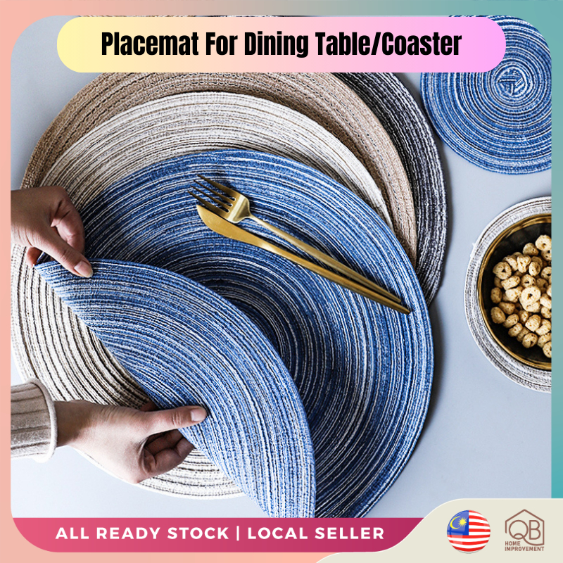 QB lapik pinggan pelapik meja makan Round Plate Mat Dining Table Alas ...