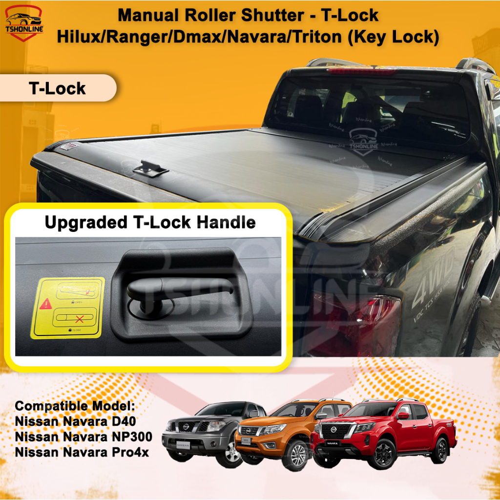 Nissan Navara T-Lock Roller Shutter D40 NP300 Pro4x Manual Roller ...