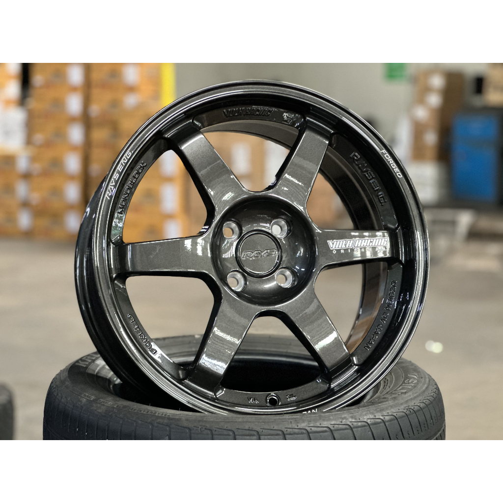NEW 17X8J AOW TE37 Rim (set of 4) Dark Gunmetal 4X100 for Vios Yaris ...