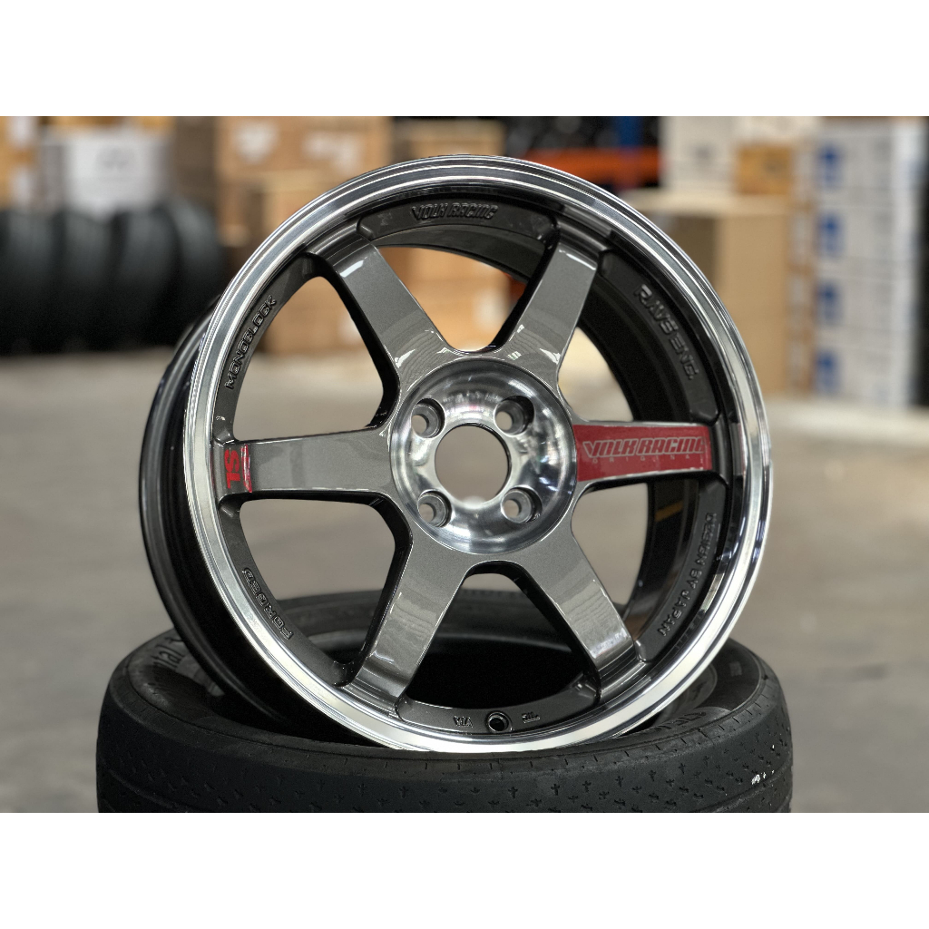 NEW 17X8J AOW TE37 SL Rim (set of 4) Gunmetal 4X100 for Vios Yaris City ...