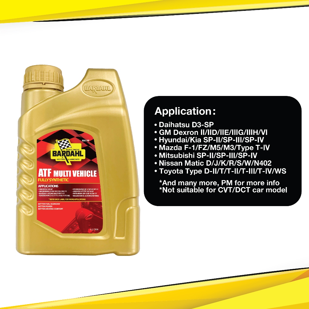 NEW ATF Bardahl Fully Synthetic Multi Vehicle ATF 1L (NB50601-MV ...