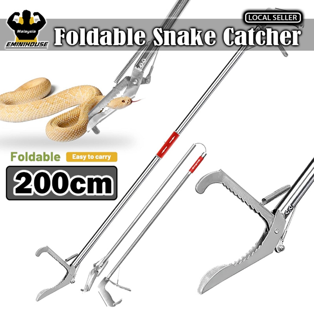 IN Stock💯 Snake Stick Catcher Stainless Steel Snake Tongs Clamp Long ...
