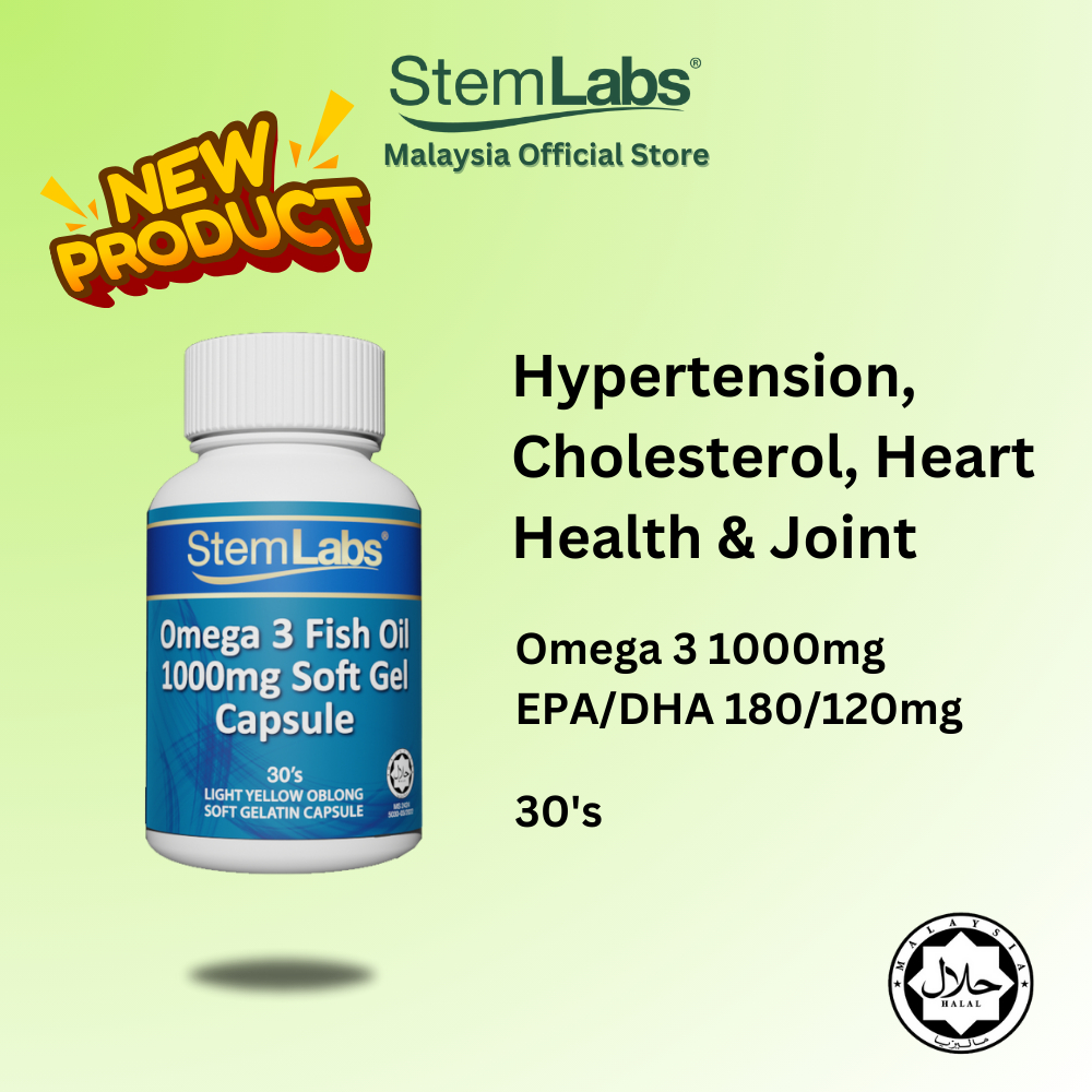 [JAKIM dan KKM] StemLabs Omega 3 1000mg 30 Biji Minyak Ikan | Shopee Malaysia