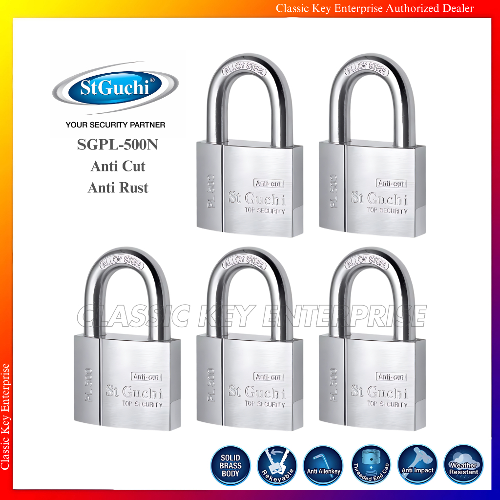 St Guchi padlock anti cut + anti rust SGPL-500N Size 50mm - 5pcs ...