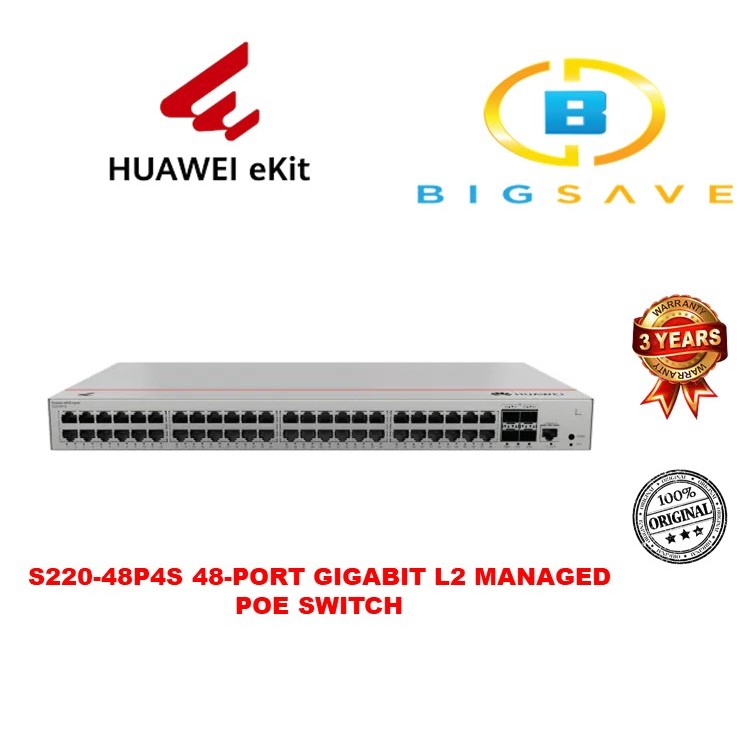 HUAWEI EKIT S220-48P4S 48-PORT GIGABIT L2 MANAGED POE SWITCH | Shopee Malaysia