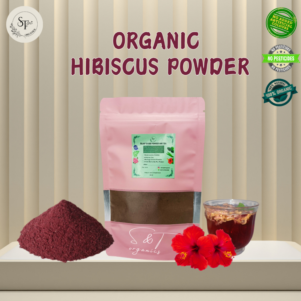 100% Pure Organic Hibiscus Powder (20g / 30g / 50g) | Bunga Raya ...