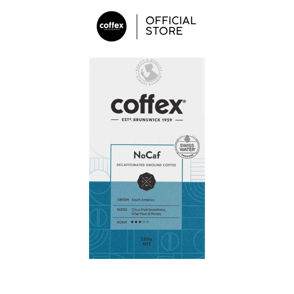 Coffex Decaffeinated Coffee Ground Medium Roast | Swiss Water Process Zero Chemical (250g ...
