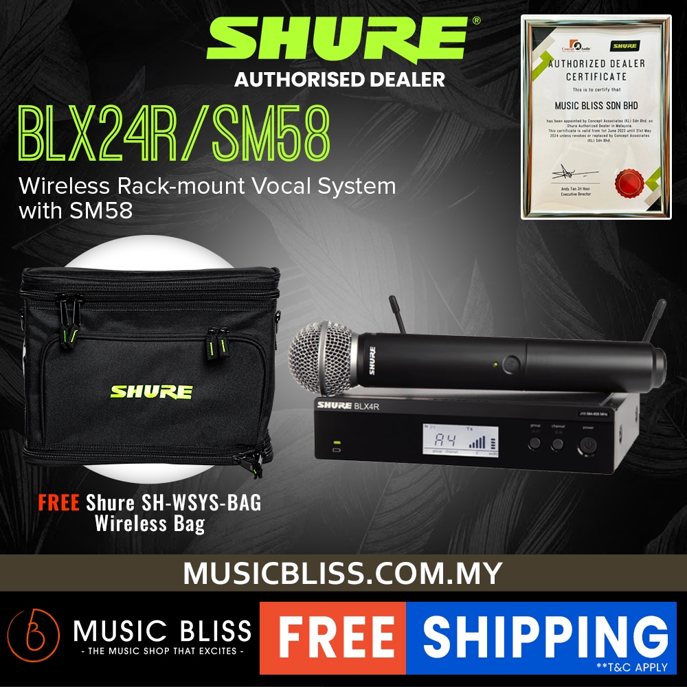Shure BLX24R/SM58 Handheld Wireless System, BLX4R Wireless Transmitter & BLX2/SM58 Handheld ...