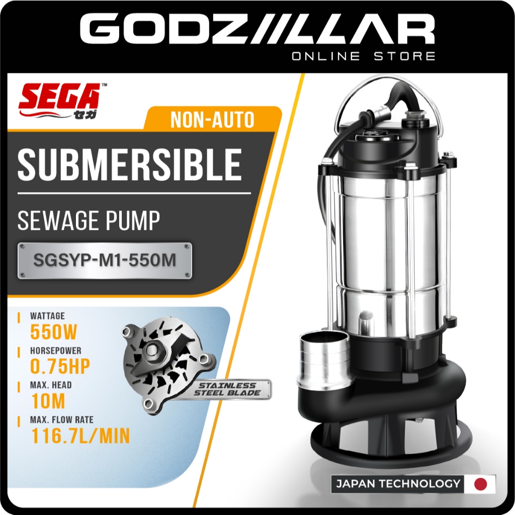 (Japan) Sega Submersible Cutting Sewage Water Pump Stainless Steel Body ...
