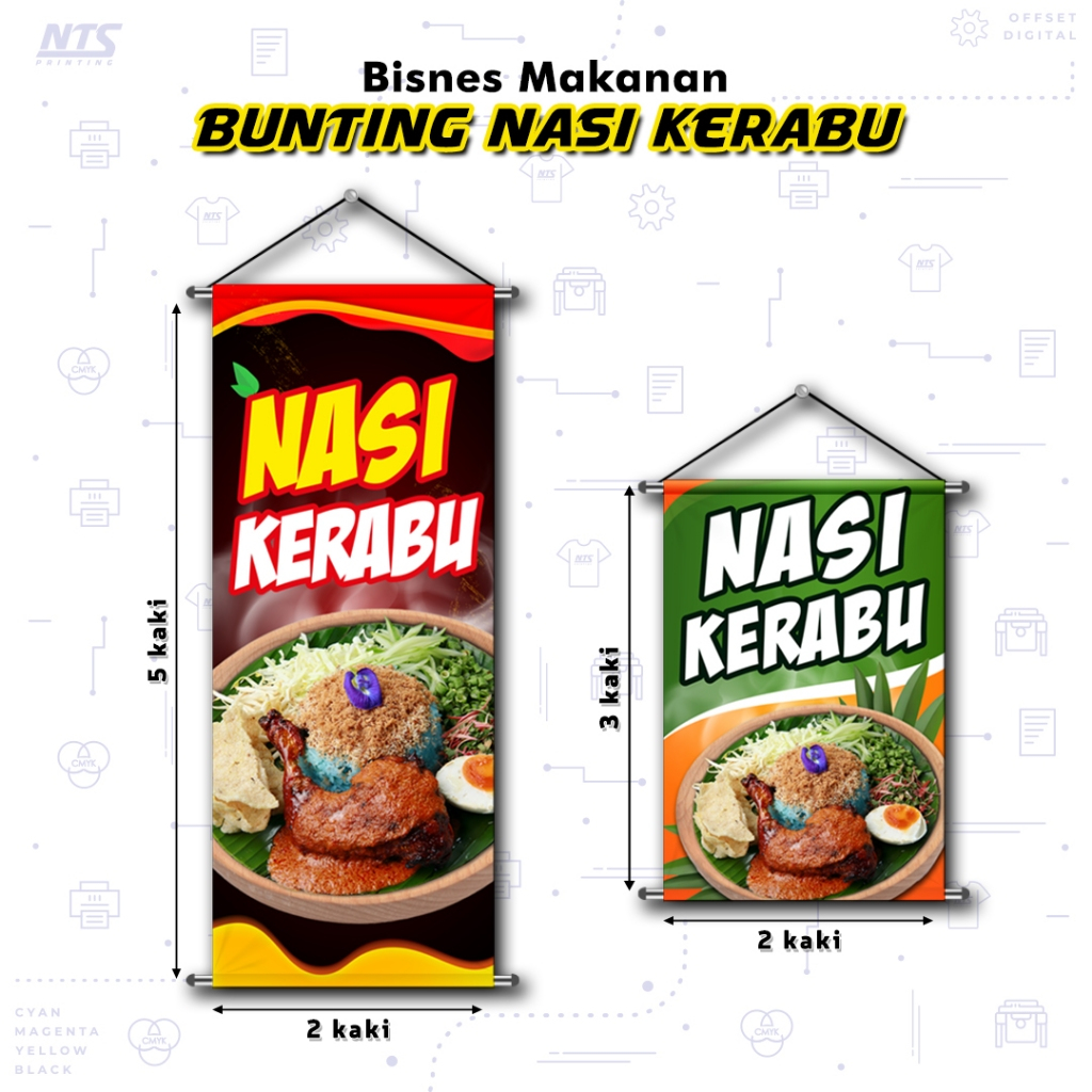 READY DESIGN BUNTING NASI KERABU - PENIAGA KEDAI / GERAI / MAKANAN ...