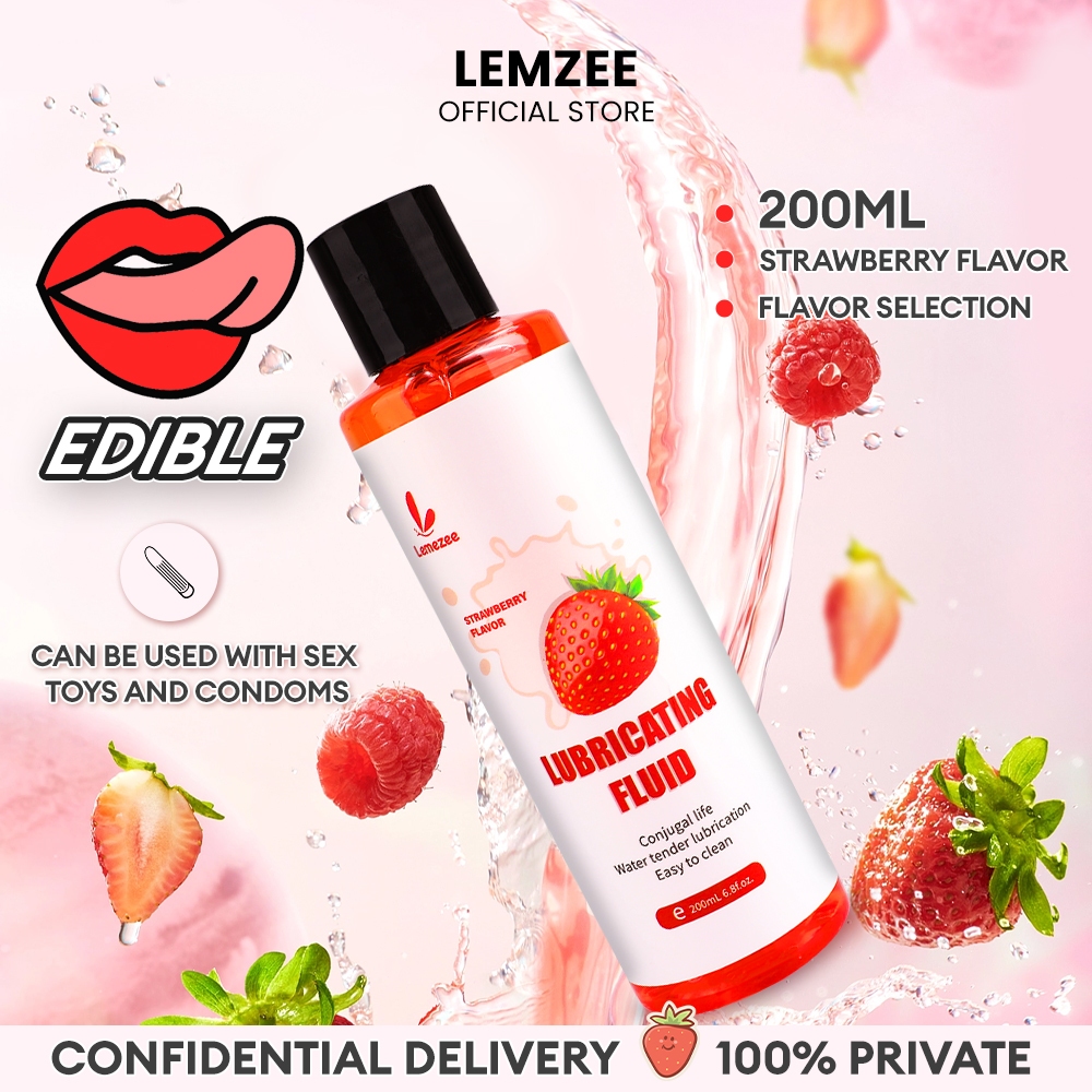 Lemezee 200ml Fruity Flavored Lubricant | Edible fruit flavor | Strawberry/Peach optional | Sex ...