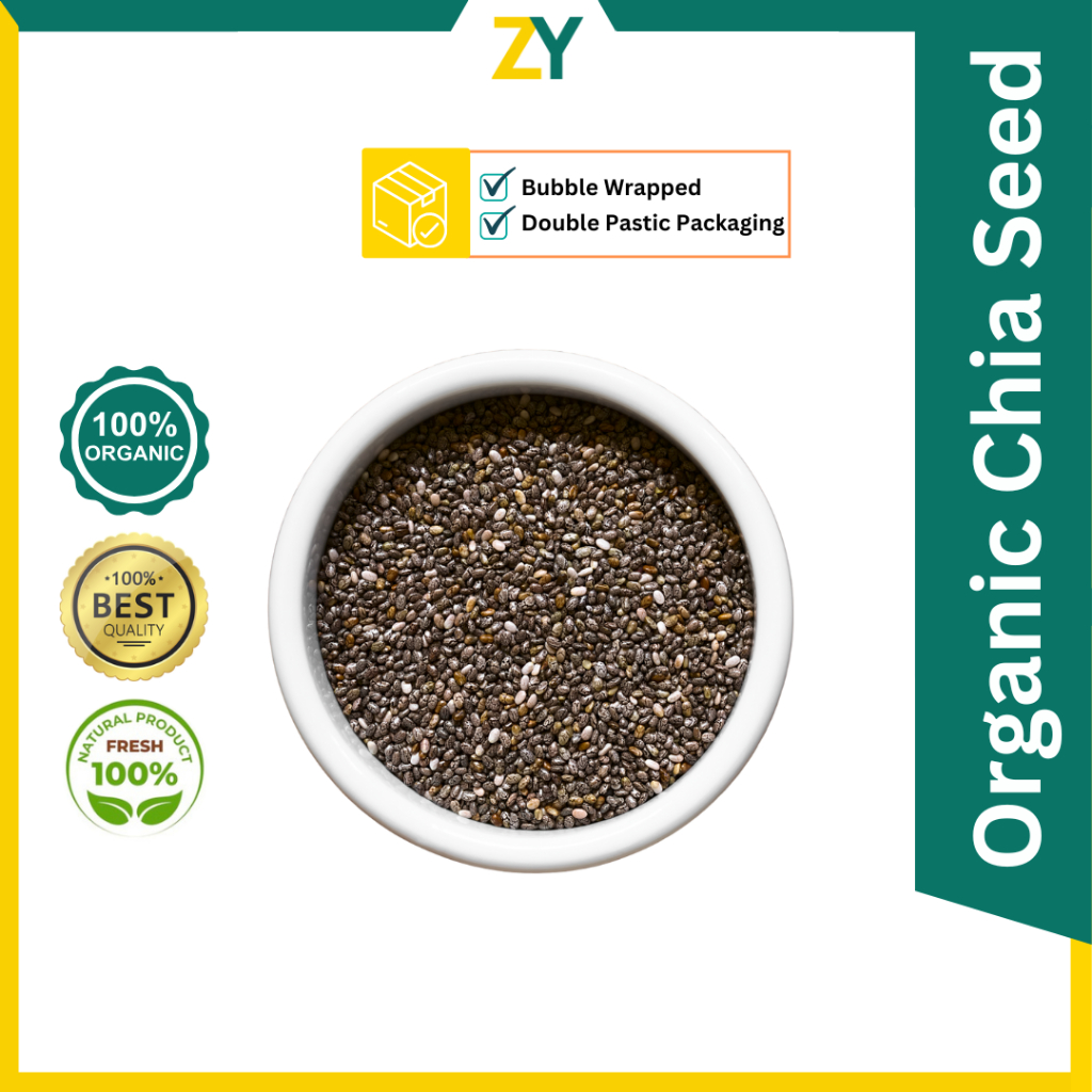 Organic Chia Seed Biji 100g 200g 300g 400g 500g 1kg Ready Stock ...