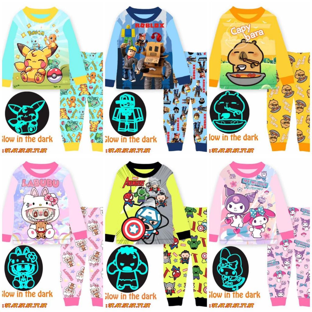 CUDDLE ME SLEEPWEAR GLOW IN DARK CAPYBARA ROBLOX POKEMON AVENGER LABUBU ...