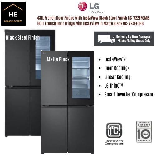 LG 601L / 431L French Door 4 Door with InstaView Fridge Refrigerator GC ...