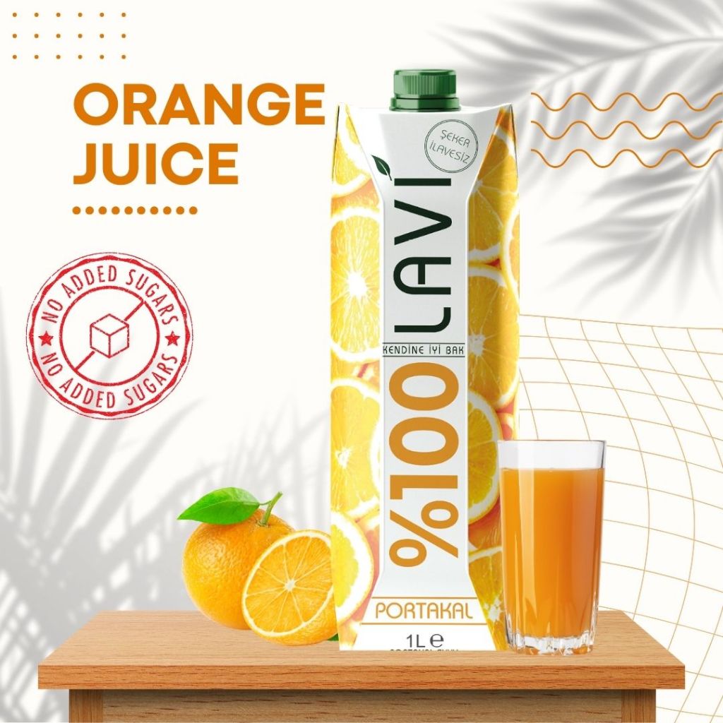 100% Lavi Pure Orange Juice 1L - No Sugar Added, Natural Taste | Shopee ...