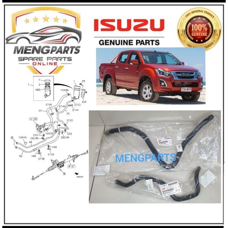 ** ISUZU D MAX RT50 2013Y-2018Y POWER STEERING TANK HOSE 8-97946-138-2 ...