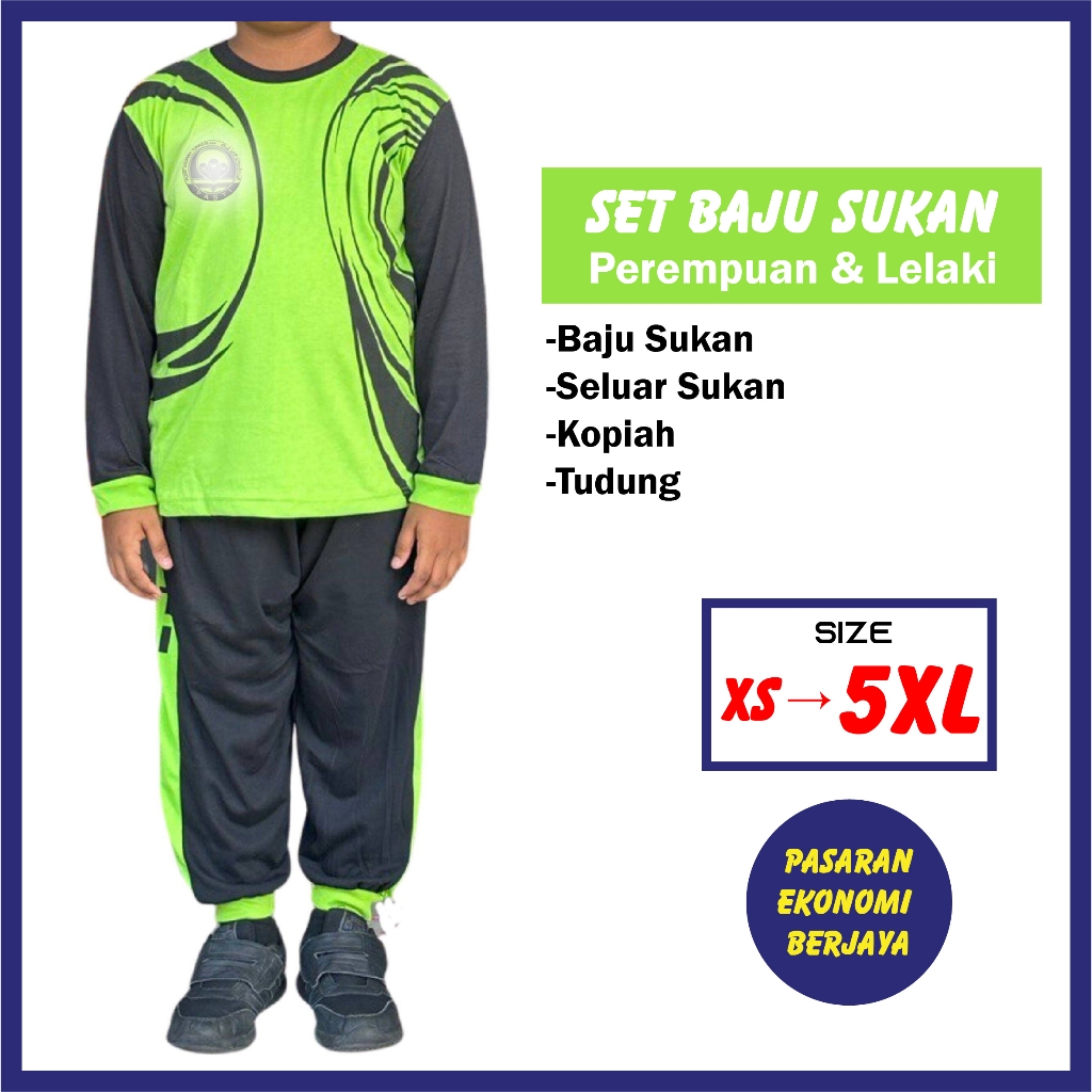 SET TADIKA SUKAN BUDAK LELAKI PEREMPUAN SPORT SUIT BAJU DAN SELUAR KAIN COTTON TEBAL 🔥 READY ...